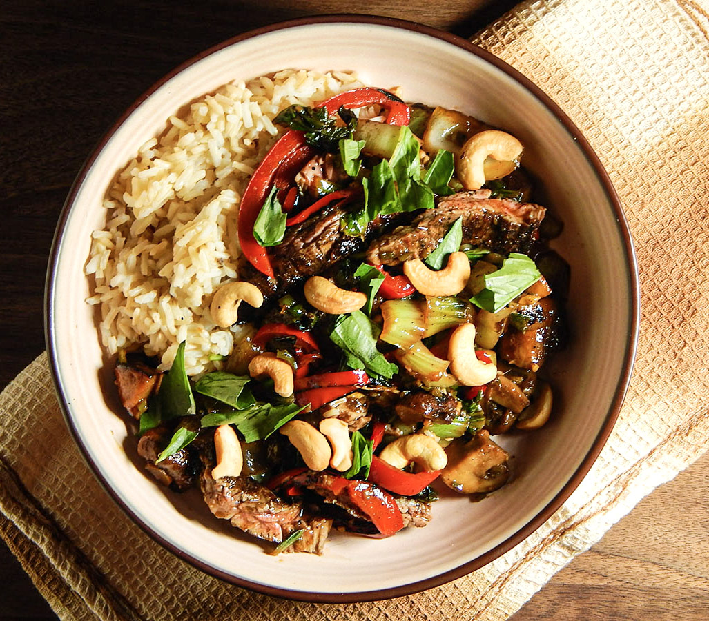 Skirt Steak and Bok Choy Stir Fry | Allene Arnold, FNTP